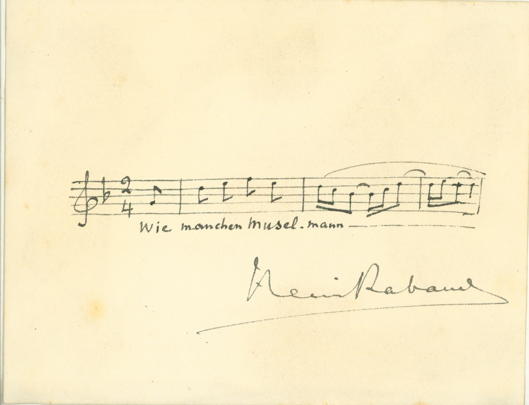 Rabaud, Henri - Autograph Musical Quotation Signed