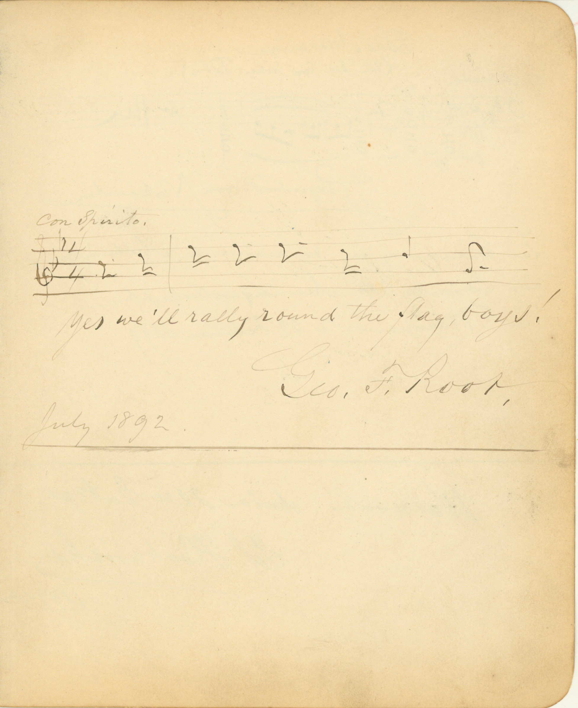 Root, George F. - Autograph Musical Quotation Signed