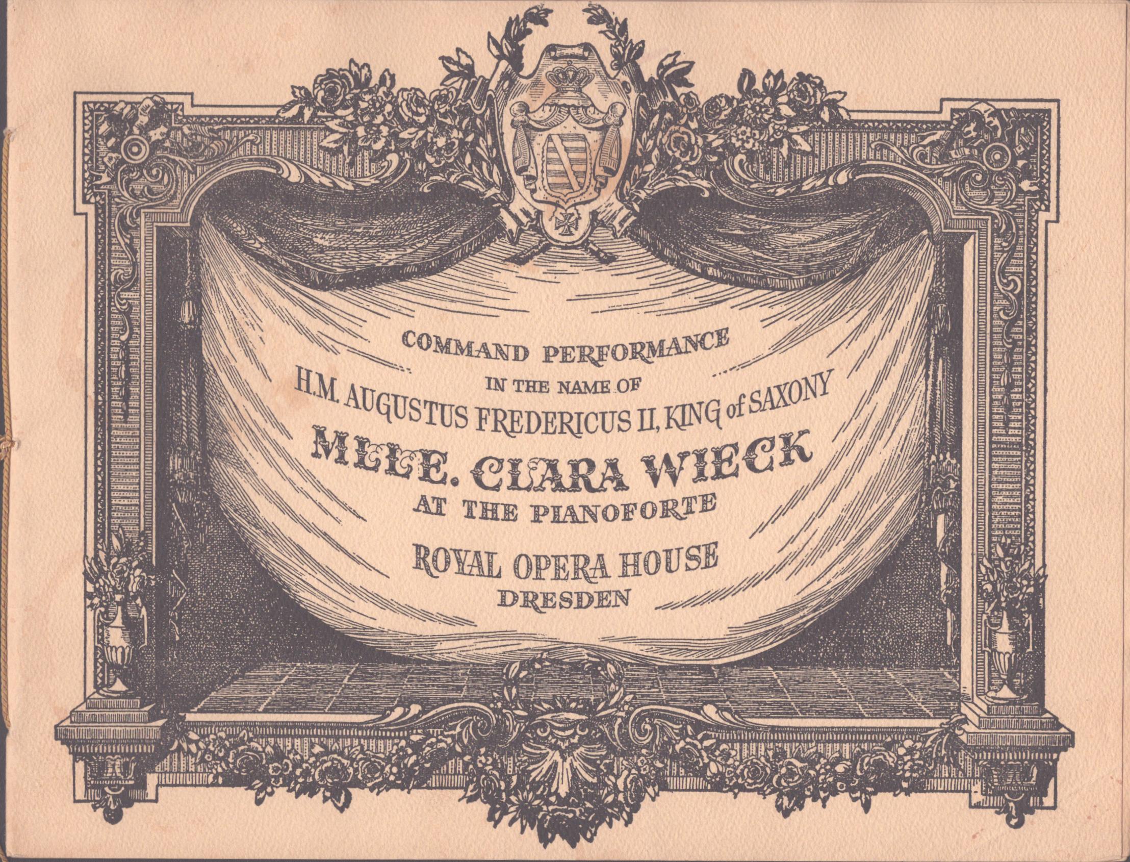 Schumann, Clara - Prop concert program from MGM Hepburn Film Song of