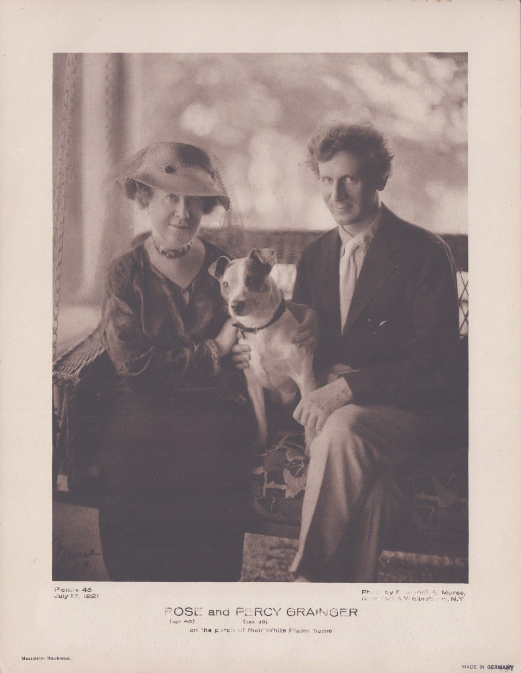 Grainger, Percy - Photograph with his Mother and Dog.